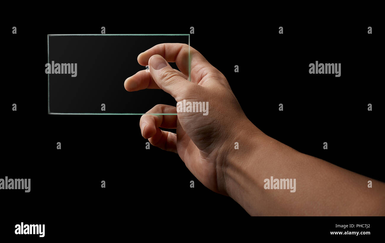 hand holds a transparent glass Stock Photo - Alamy