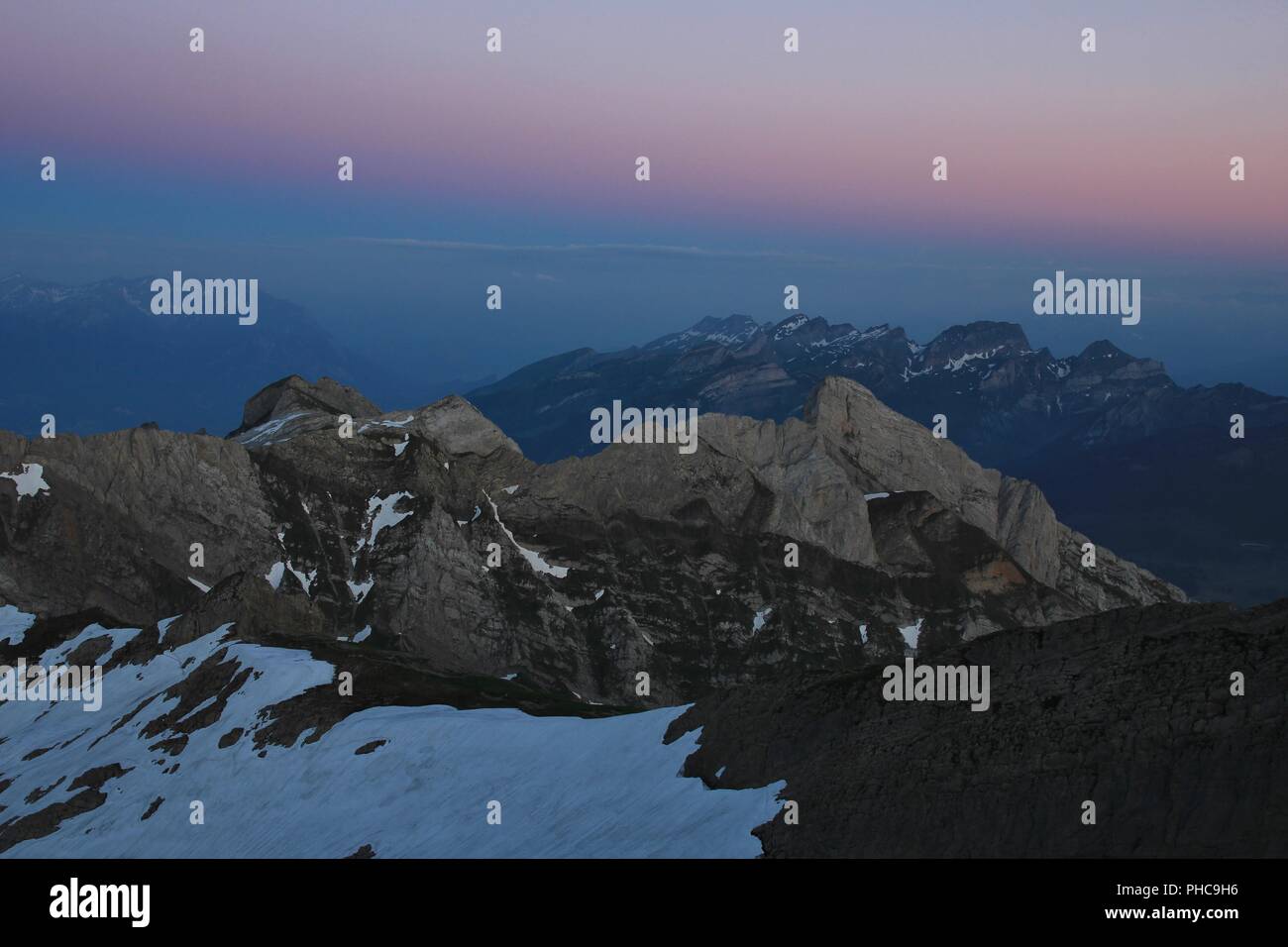 Nightfall on Mount Santis, Switzerland Stock Photo - Alamy