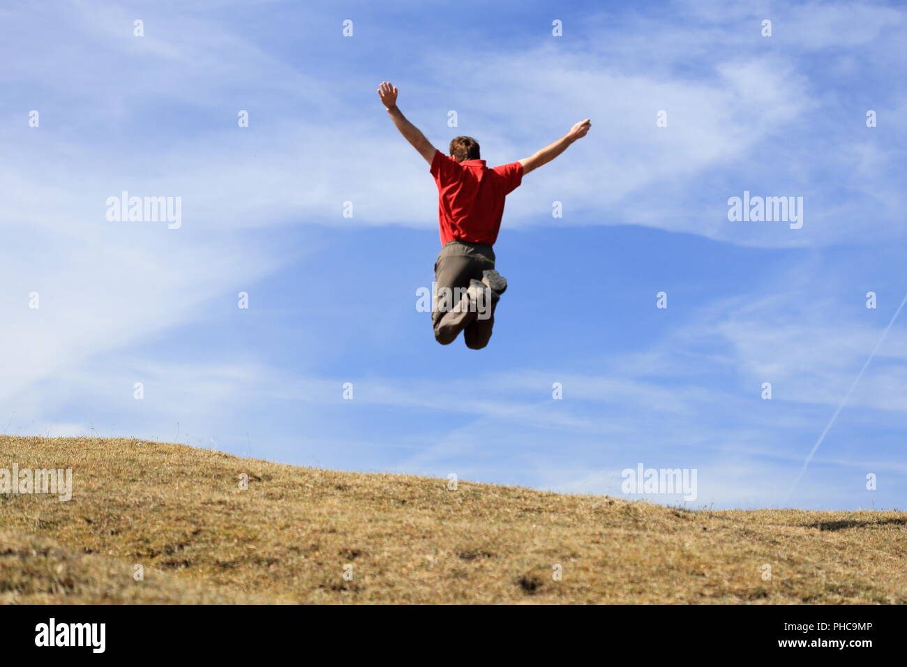 happy man is jumping Stock Photo - Alamy