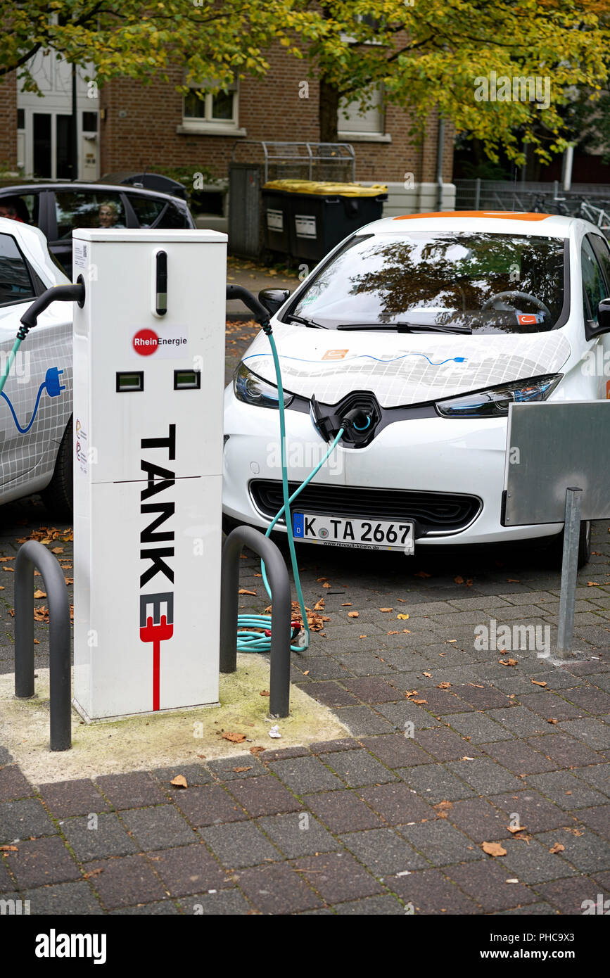 Charging station for electric cars in the city center of Cologne Stock ...