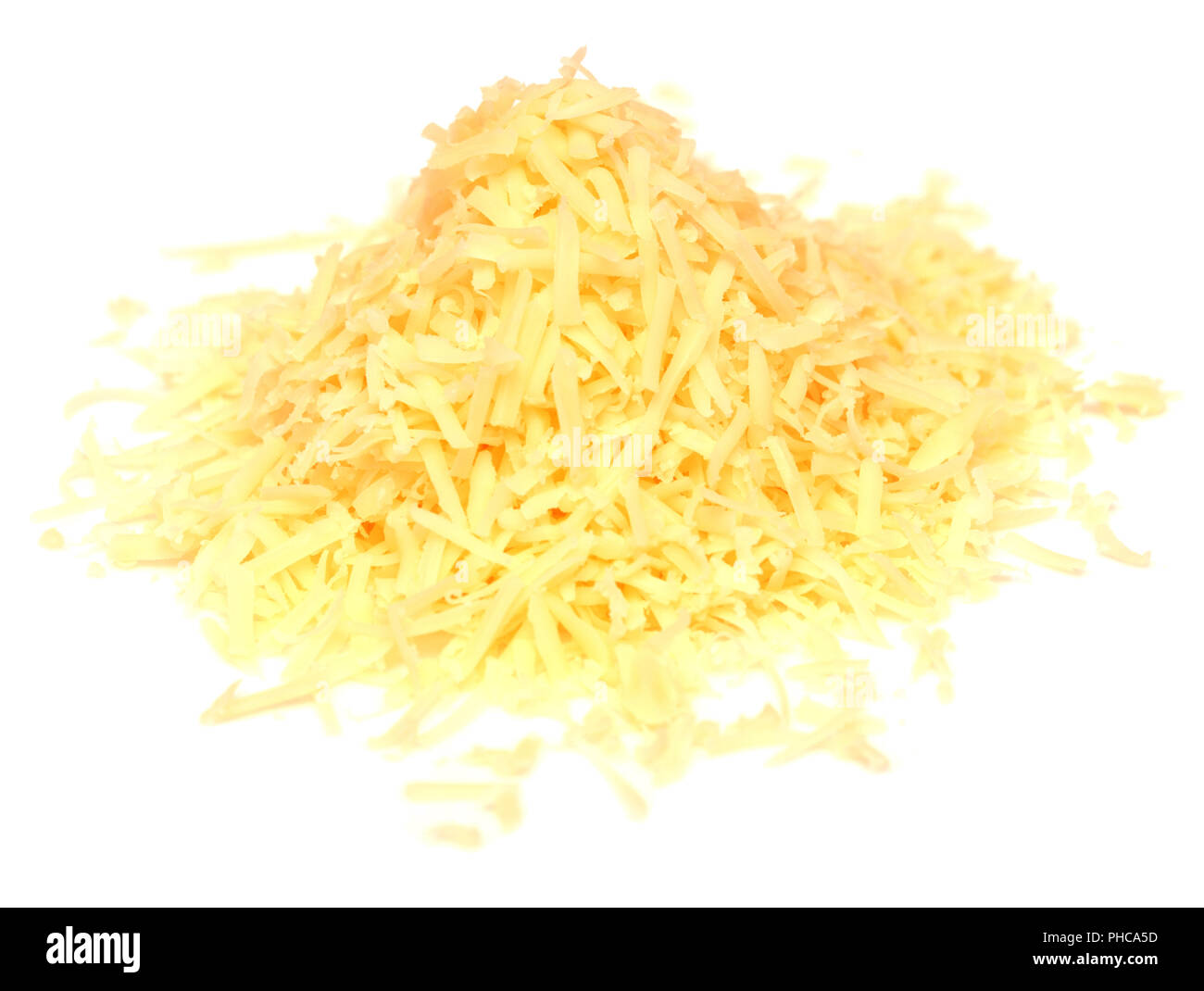 Grated cheddar cheese pile Cut Out Stock Images & Pictures - Alamy