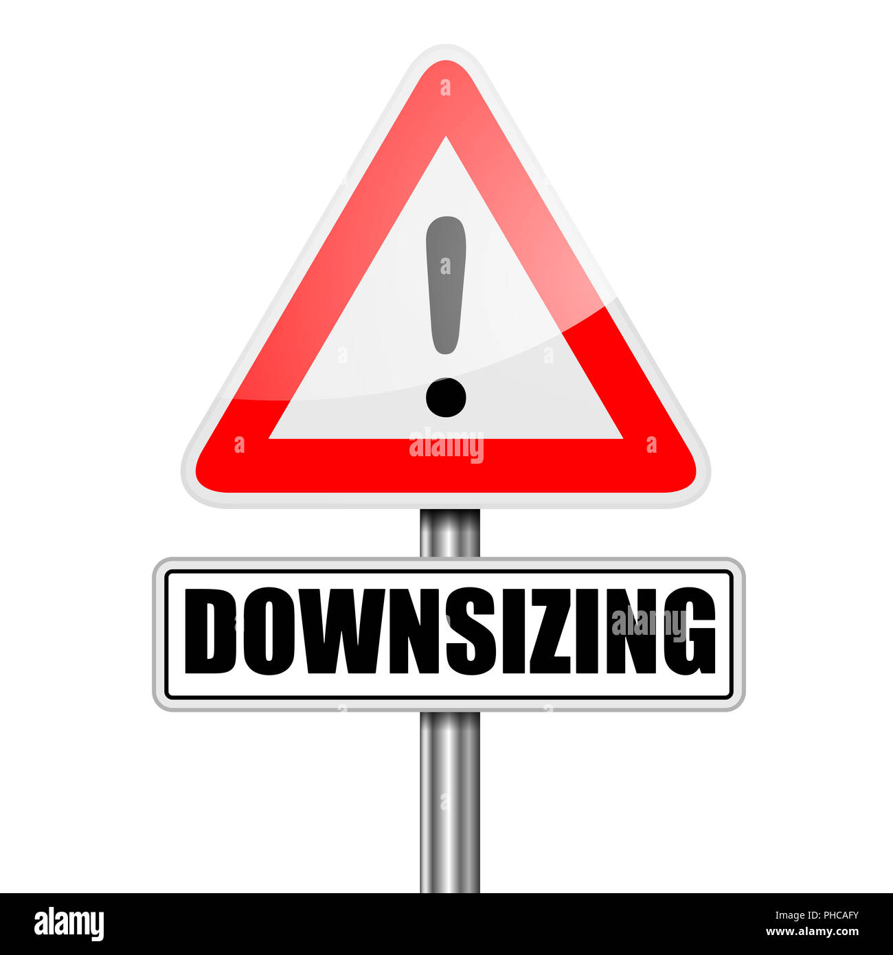 Road Sign Downsizing Stock Photo - Alamy