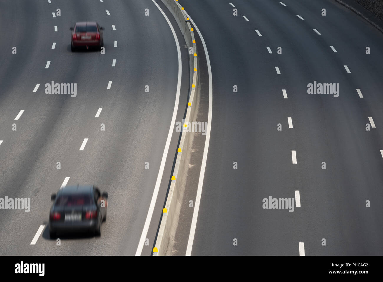 Top view of the expressway highway. Traffic on the road Stock Photo - Alamy