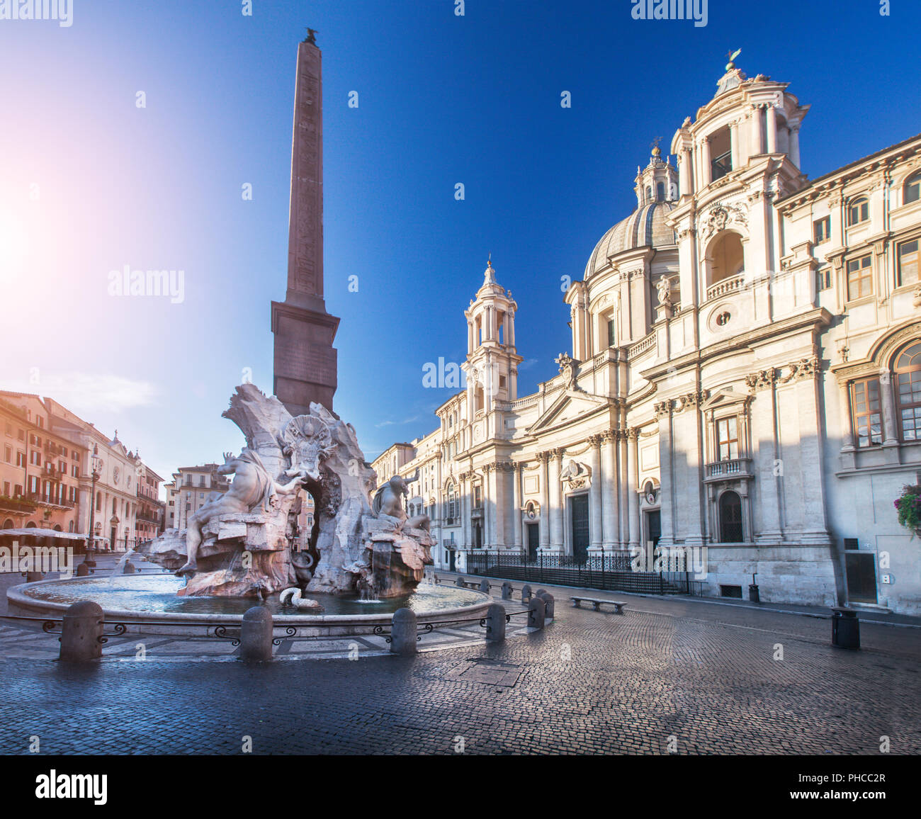 Fountain of the Four Rivers. Piazza Navona, Rome. Italy Stock Photo - Alamy