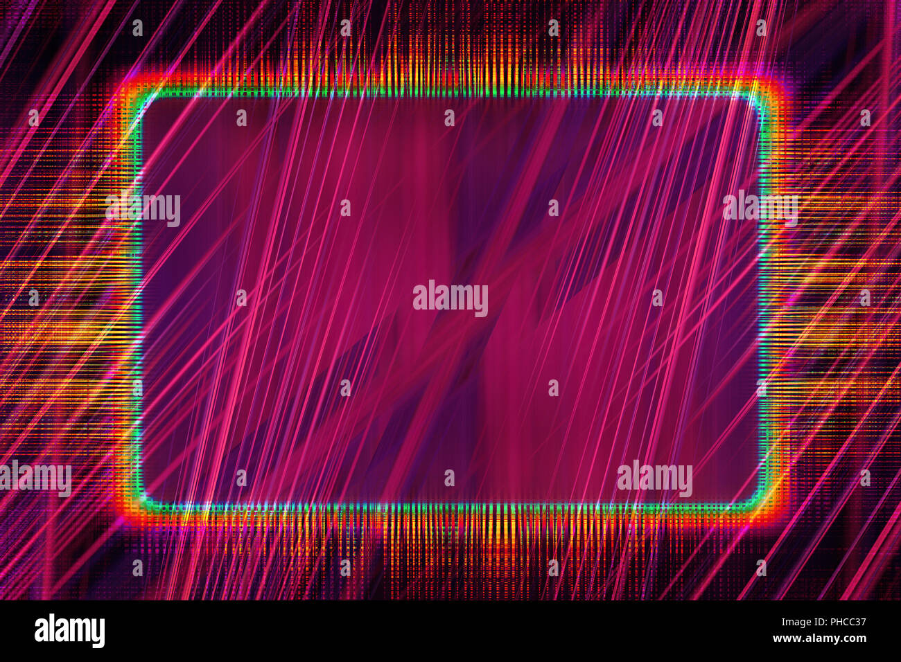 Colourful light beams frame Stock Photo - Alamy