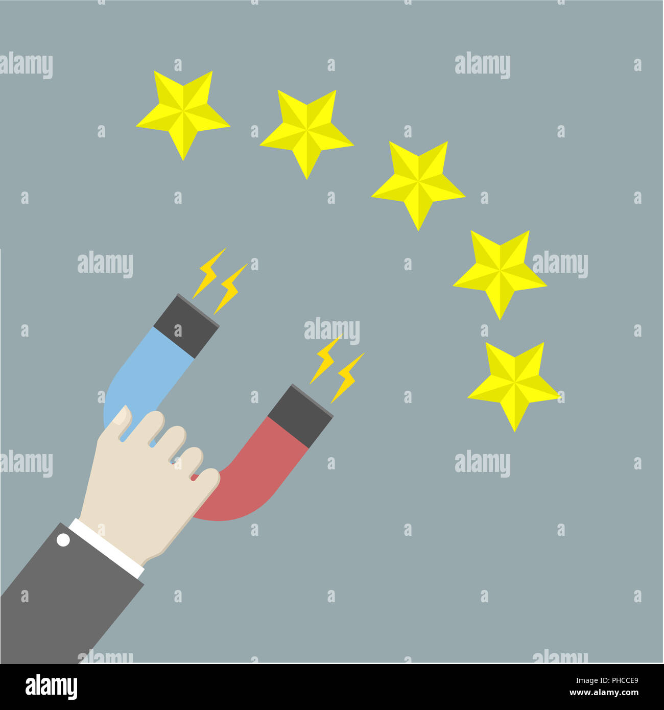 Magnet attracting Rating Stock Photo - Alamy