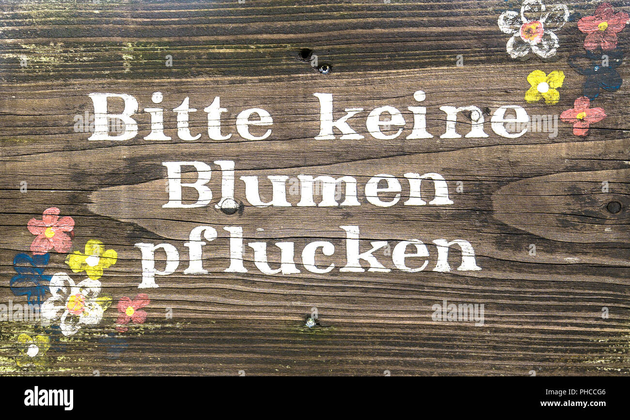 No picking flower sign hi-res stock photography and images - Alamy