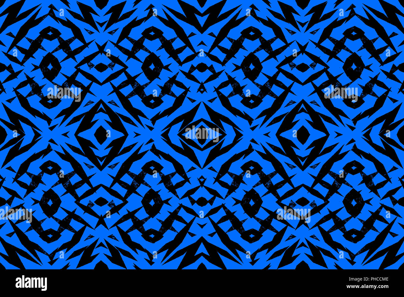 Blue tribal shapes pattern Stock Photo - Alamy