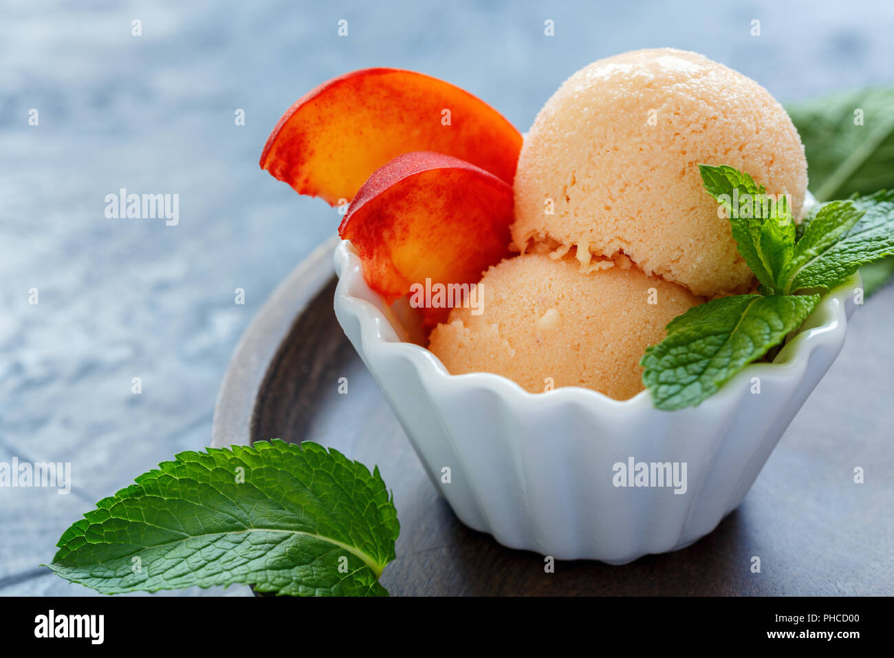 Apricot peach yogurt in hi-res stock photography and images - Alamy