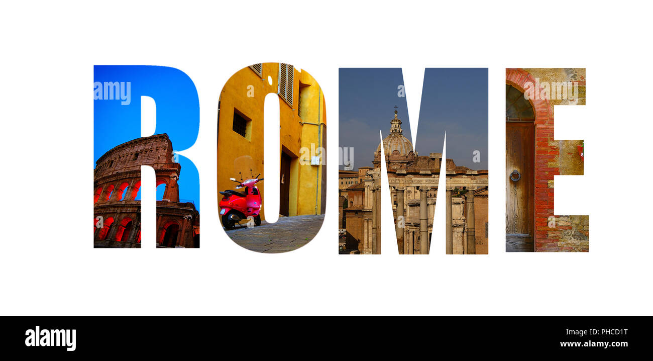 Rome collage banner Stock Photo - Alamy