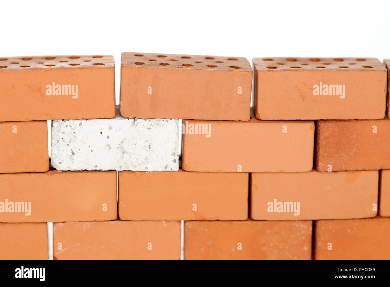 Red brick wall white cement hi-res stock photography and images - Alamy