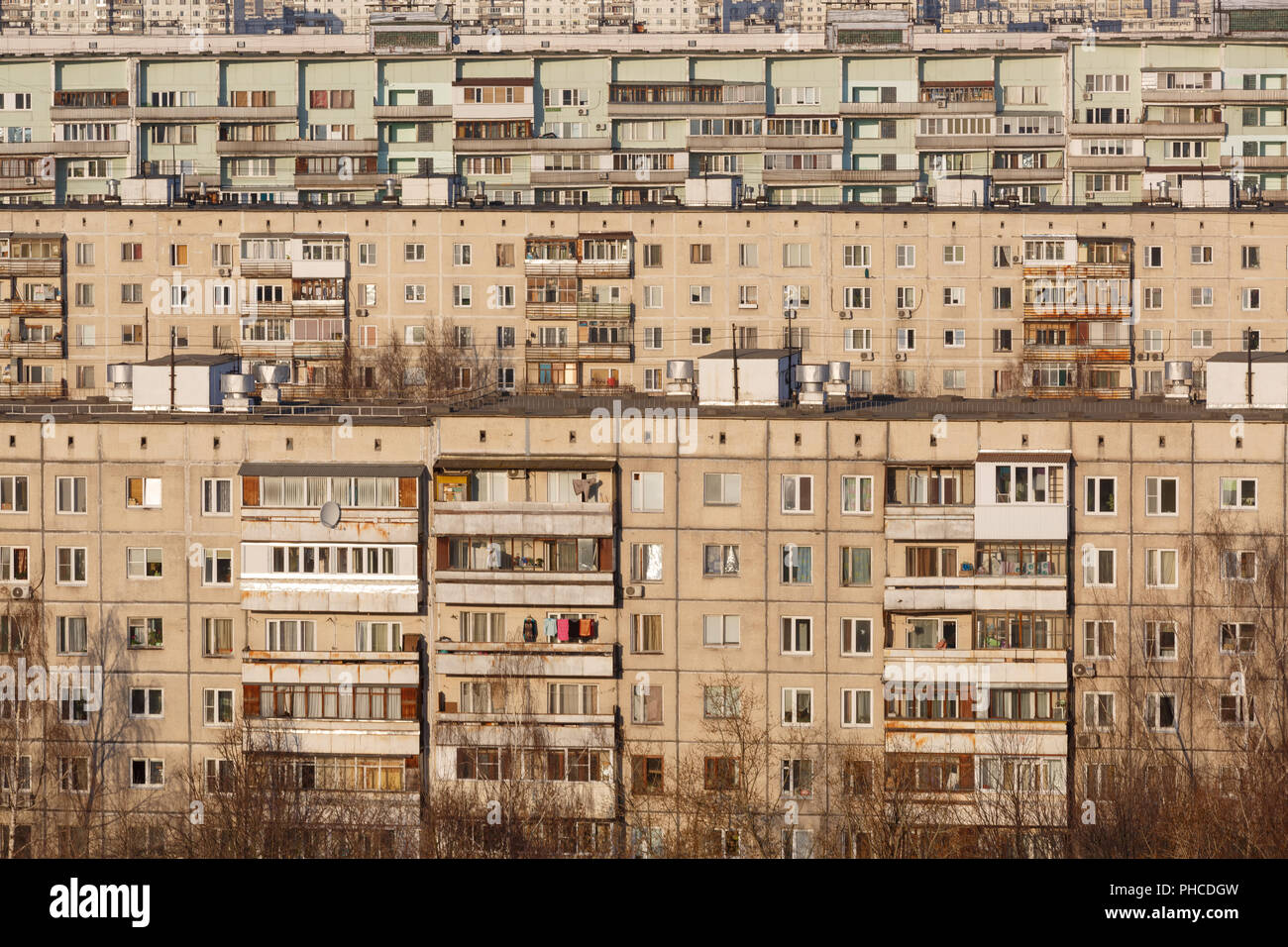Old typical panel apartment buildings as a background or backdrop Stock ...