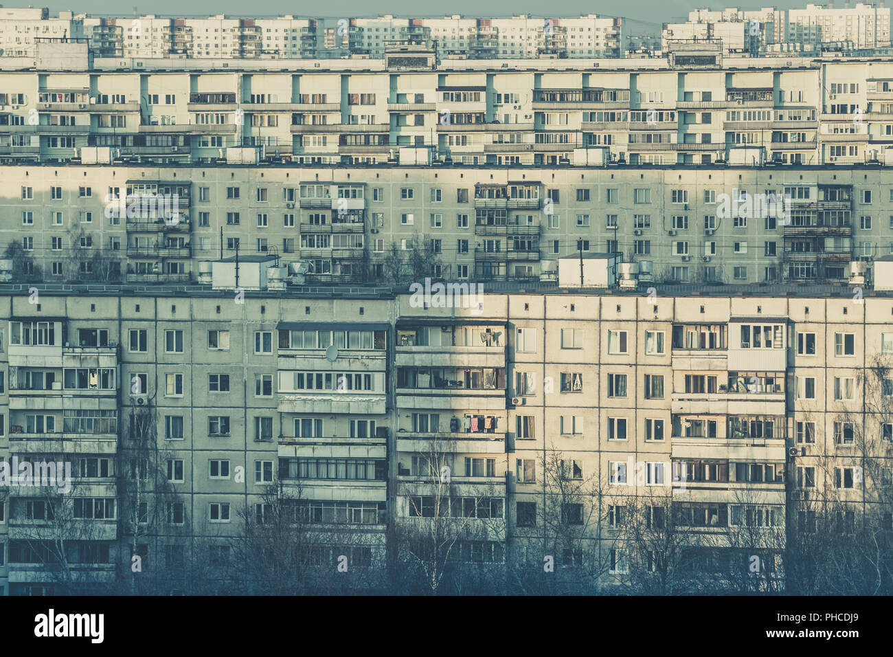 Old typical panel apartment buildings as a background or backdrop ...