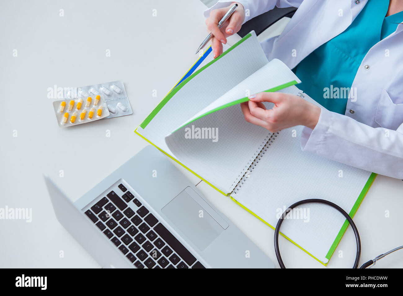 Hand writing medical prescription in computer Stock Photo - Alamy
