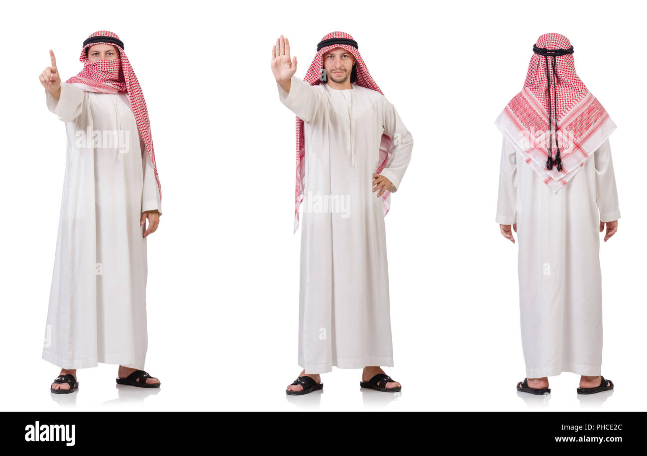 Arab man isolated on white background Stock Photo - Alamy
