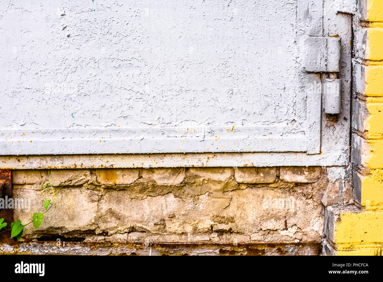 Texture of fragment old damaged white painted metal door Stock Photo ...