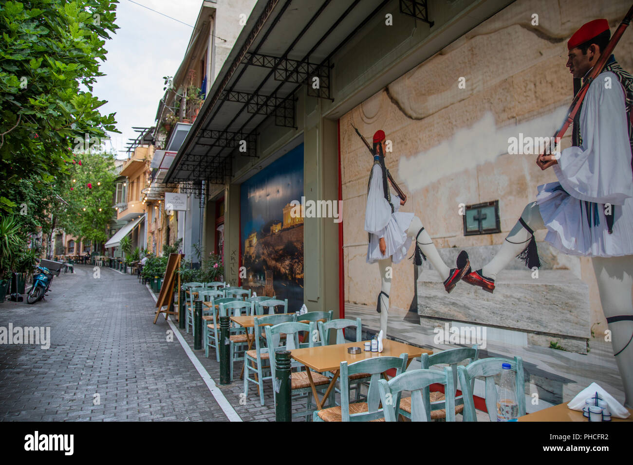 Traditional Local restaurant cafe in Athens Greece Stock Photo - Alamy