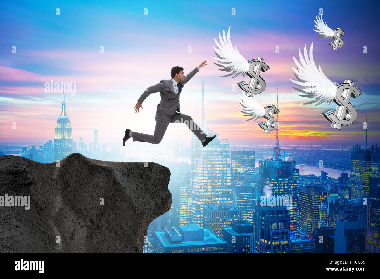 Businessman flying with wings hi-res stock photography and images - Alamy