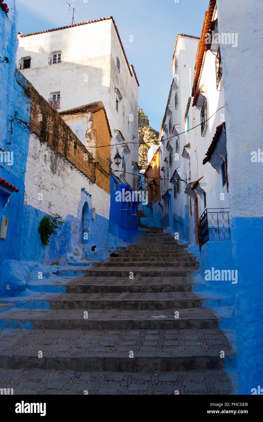 stairs in chefchaouen Stock Photo - Alamy