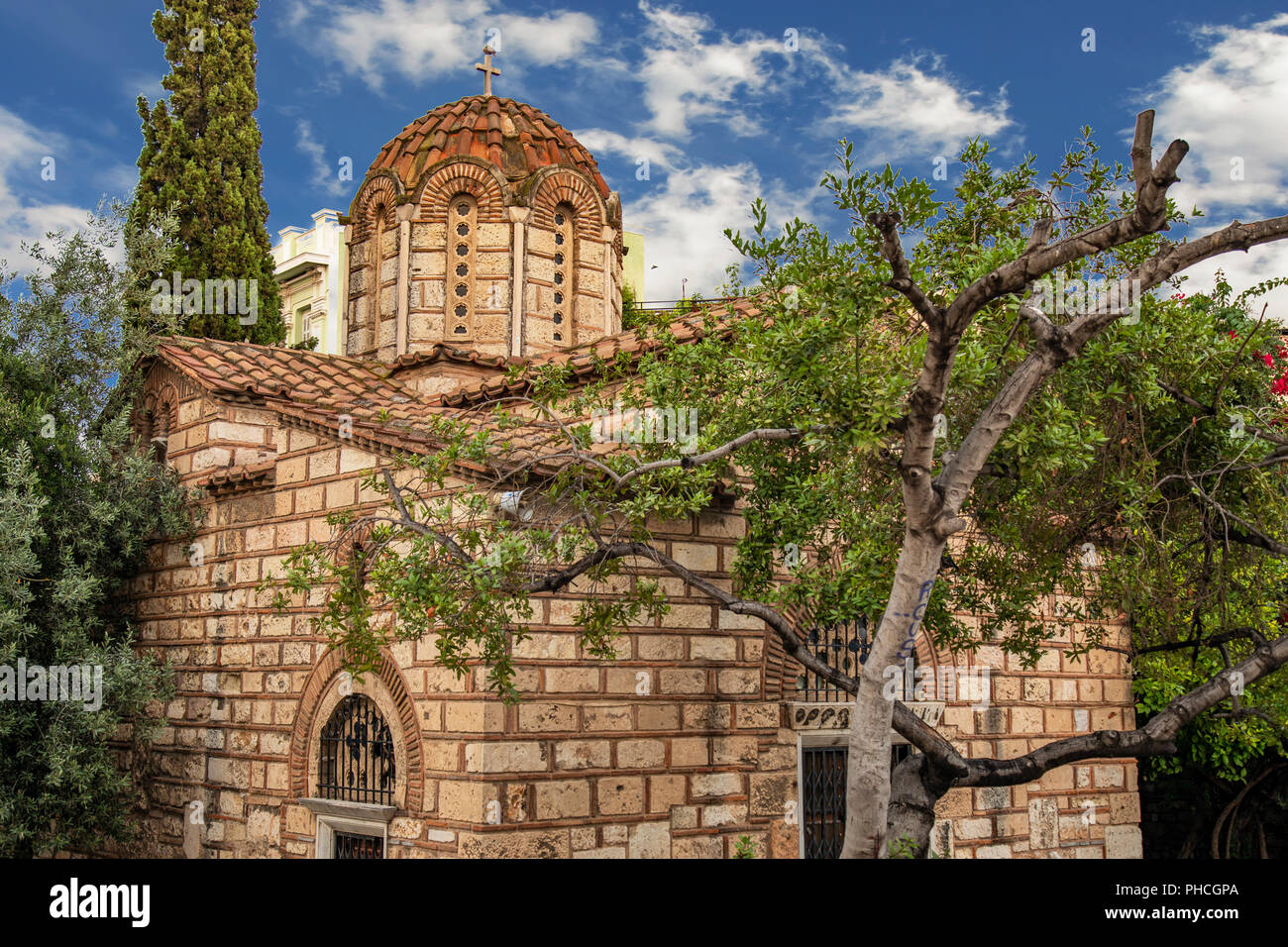 Ancient mosque or Orthodox church ruins of Athens Greece Stock Photo ...