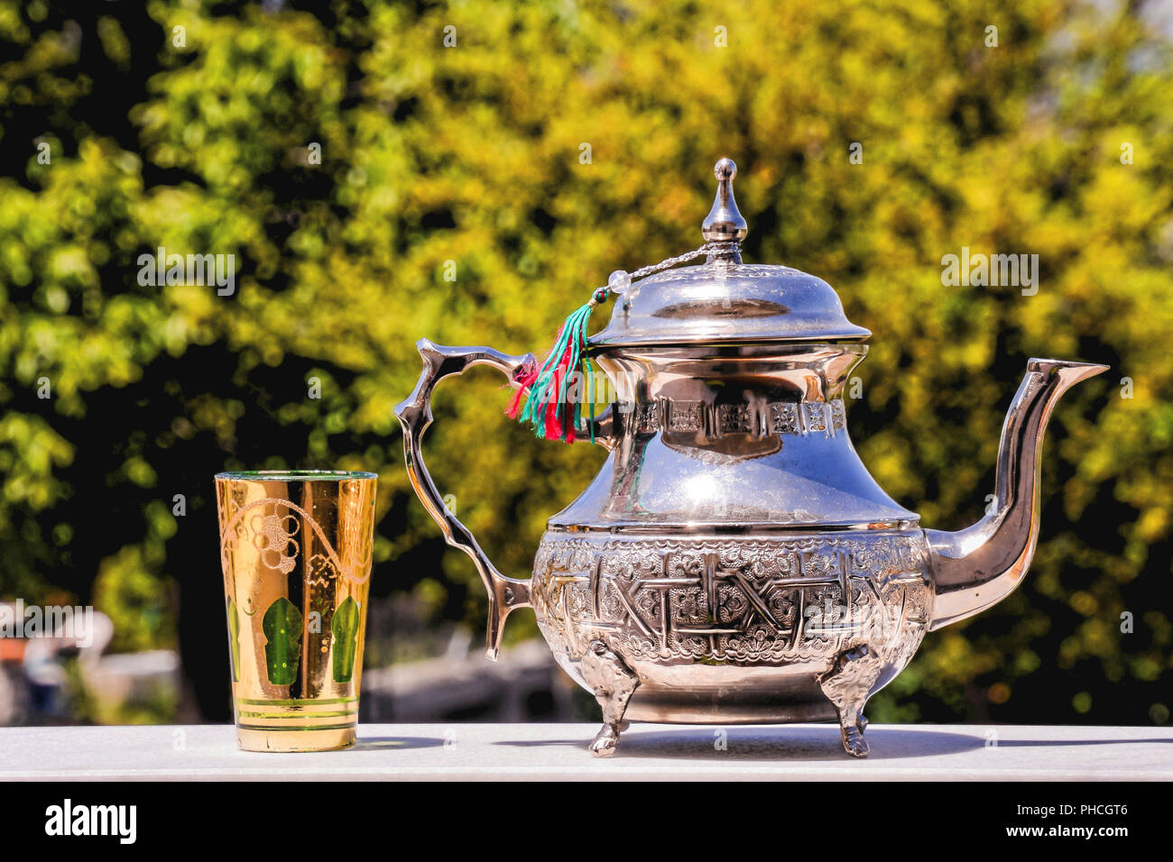 Oriental style pitcher tea carafe decanter Stock Photo - Alamy