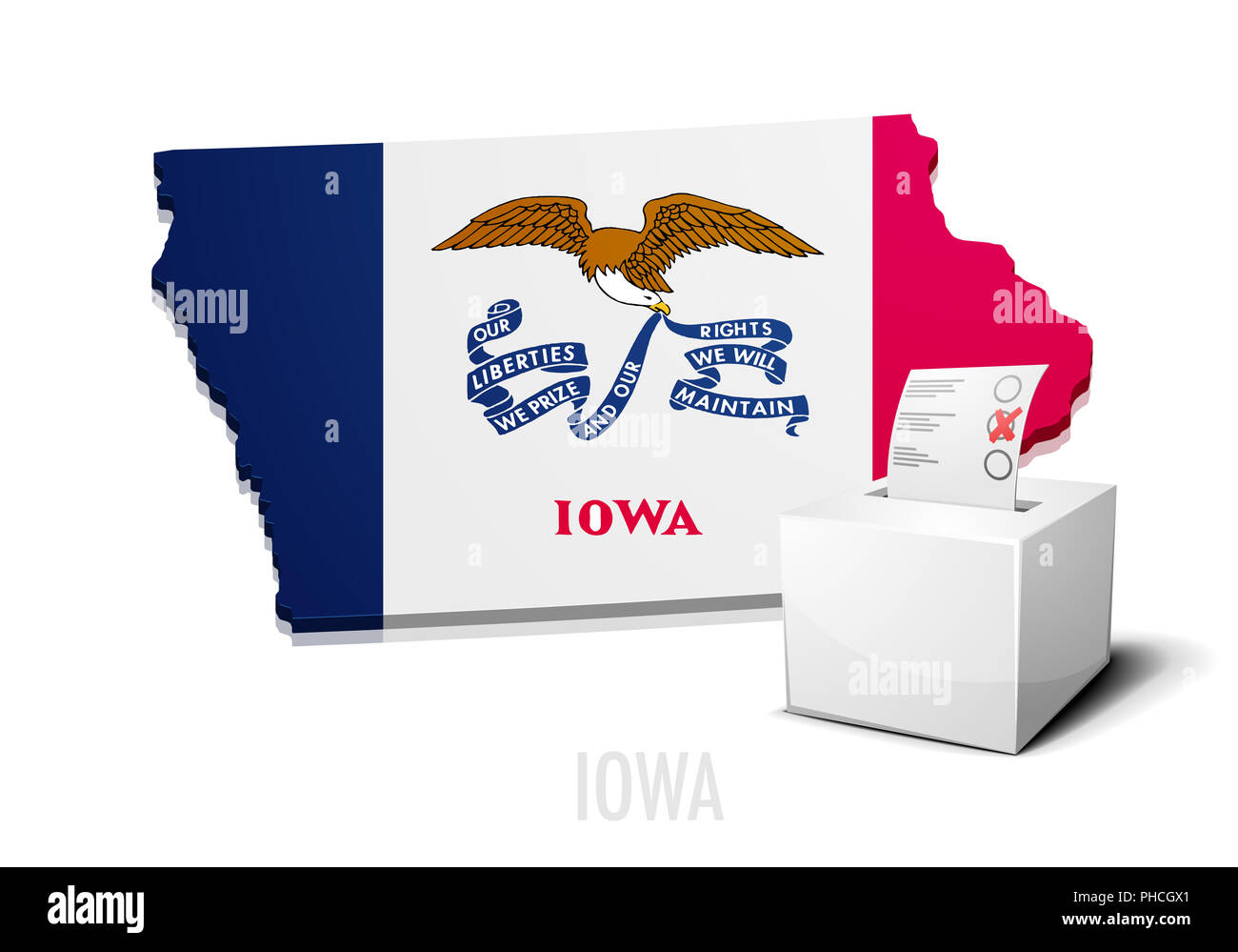 ballotbox map Iowa Stock Photo - Alamy