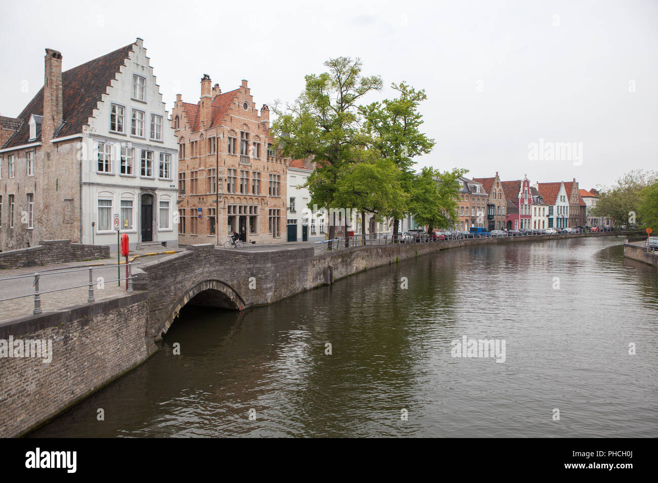Scenic cityscape with Green canal Stock Photo - Alamy