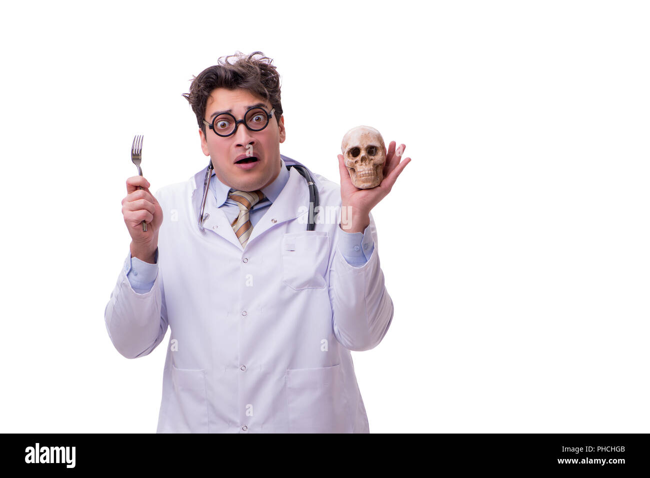Doctor with skull hi-res stock photography and images - Alamy