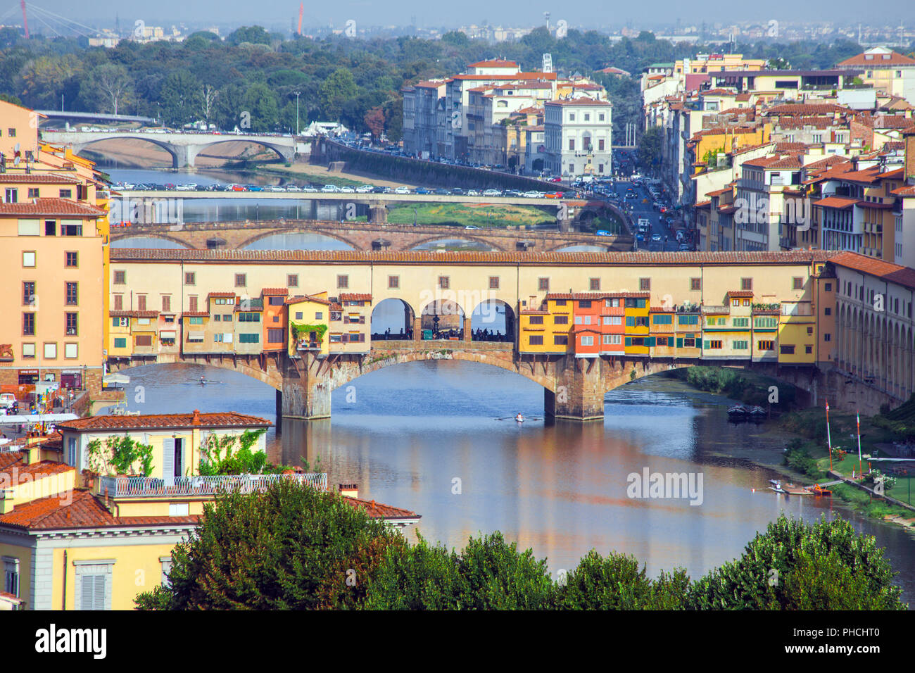 Bridges over Arno river in Florence Stock Photo - Alamy
