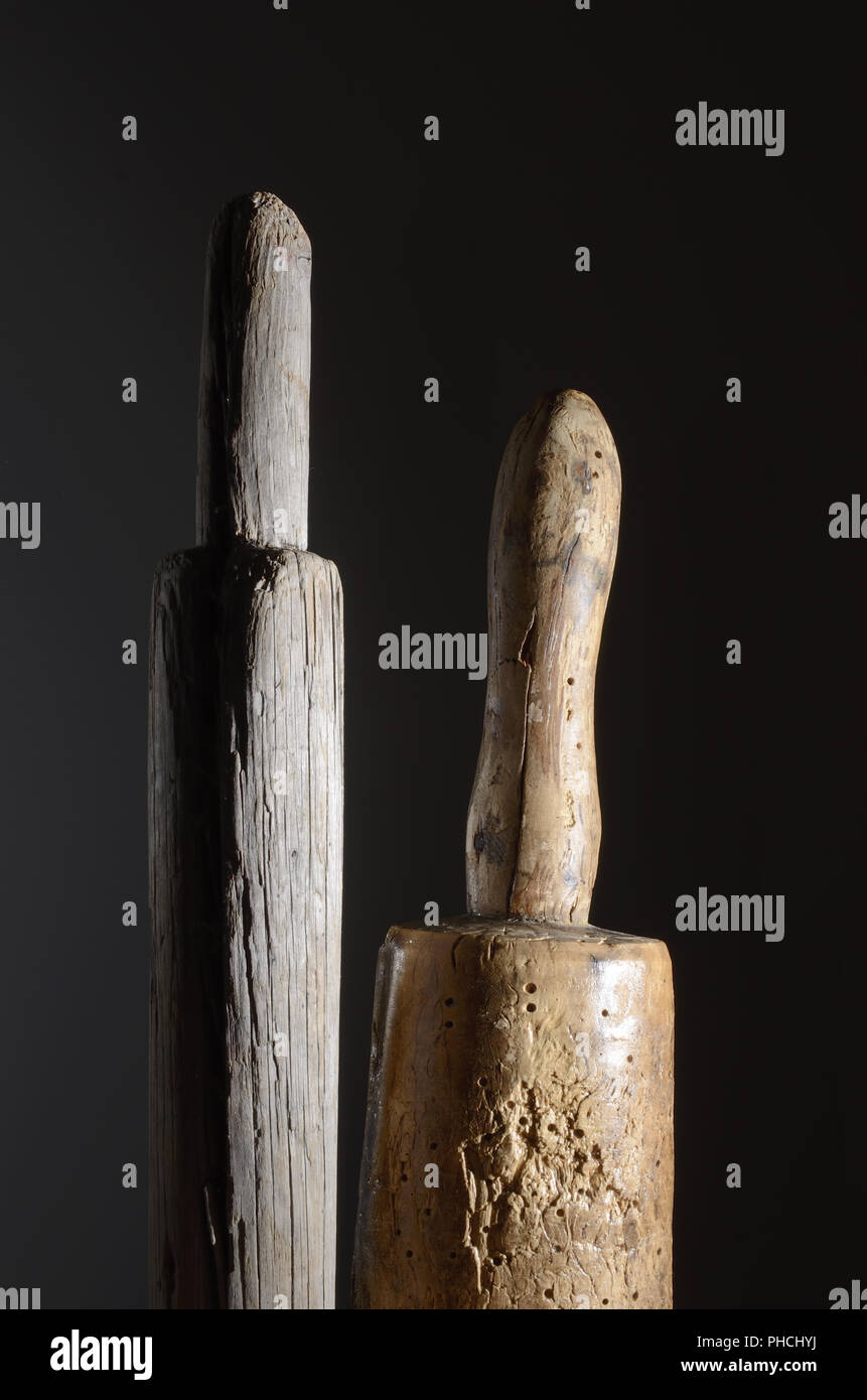two wooden phallic object Stock Photo - Alamy