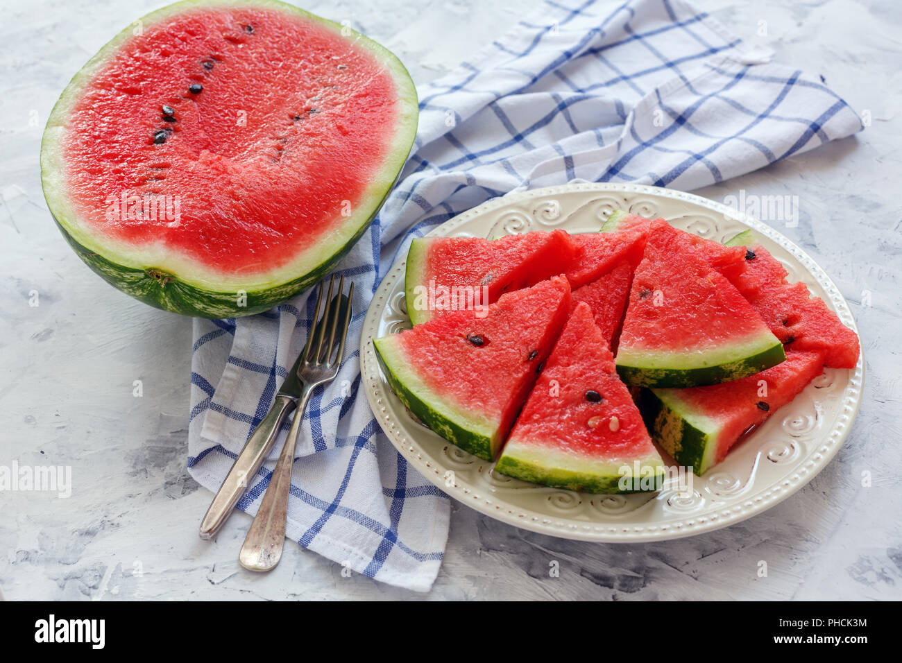 Watermelon half hi-res stock photography and images - Alamy