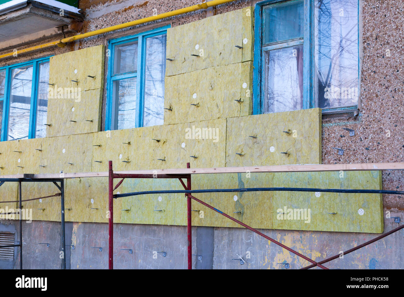 External repair work on the building, insulation and cladding of the ...
