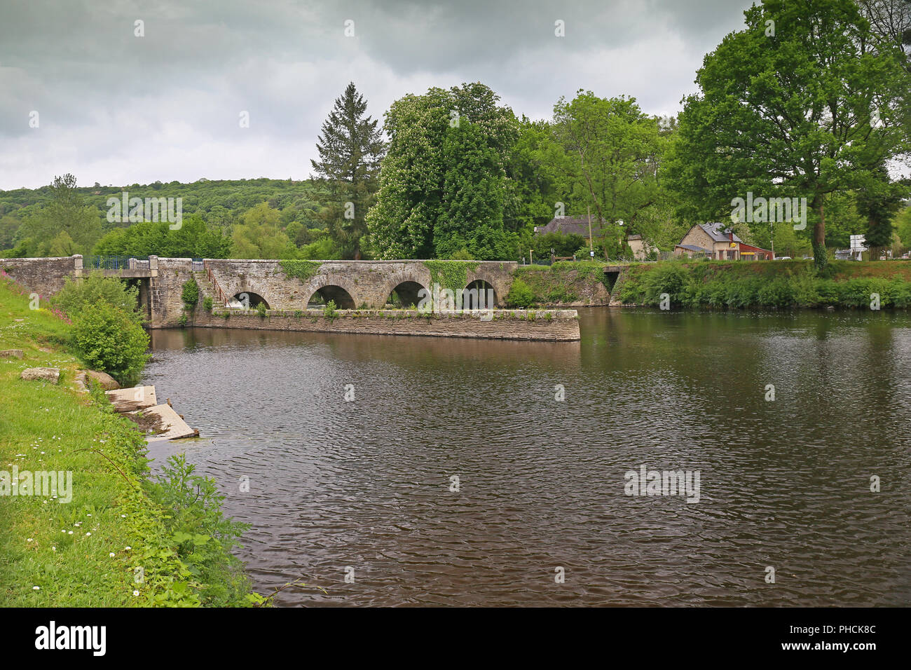 Old natural stone bridge in Brittany, France Stock Photo - Alamy