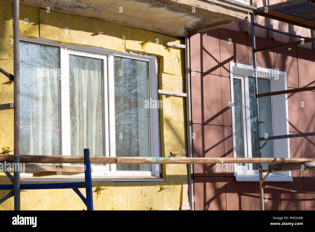 External repair work on the building, insulation and cladding of the ...