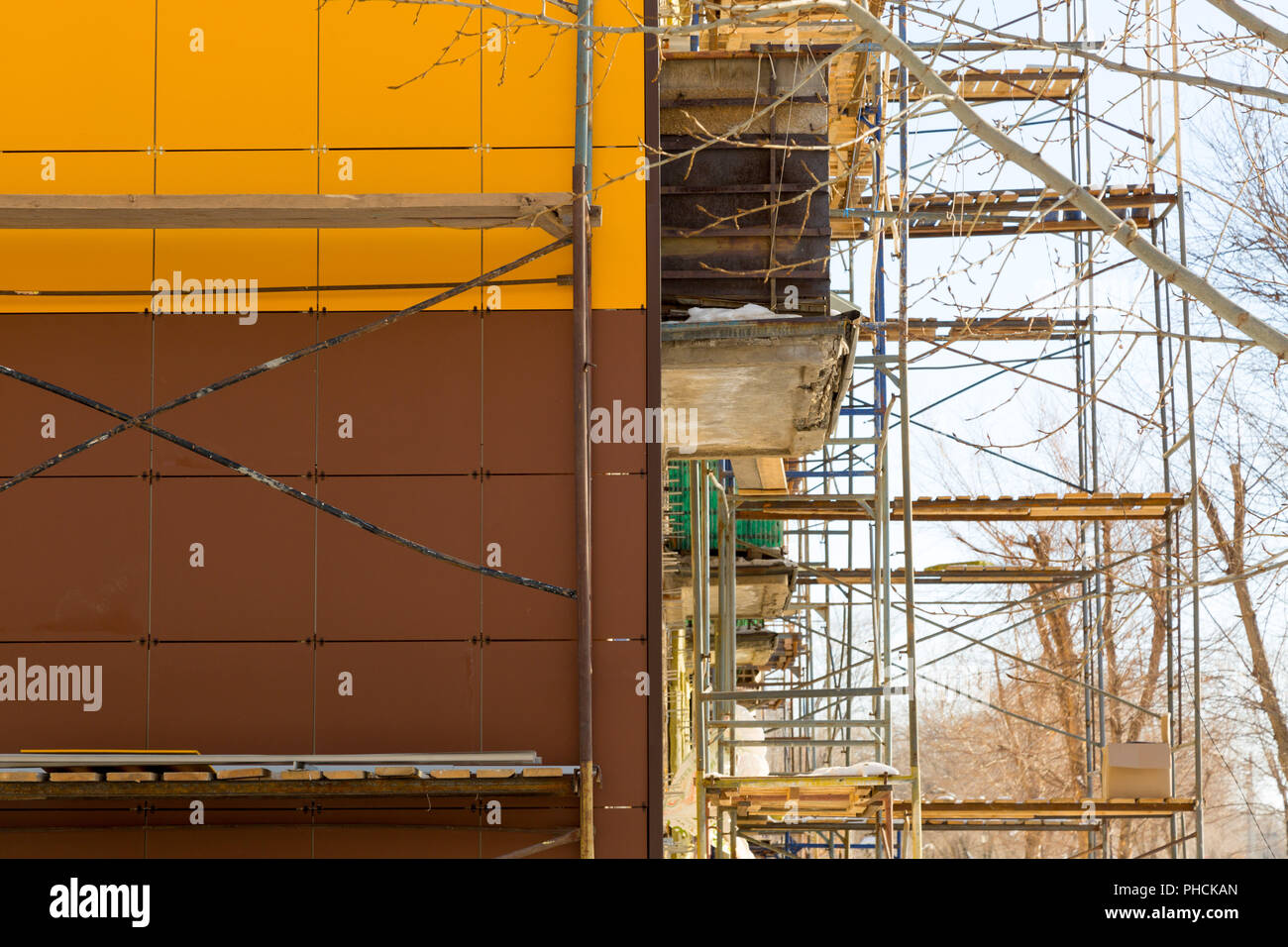 External repair work on the building, insulation and cladding of the ...