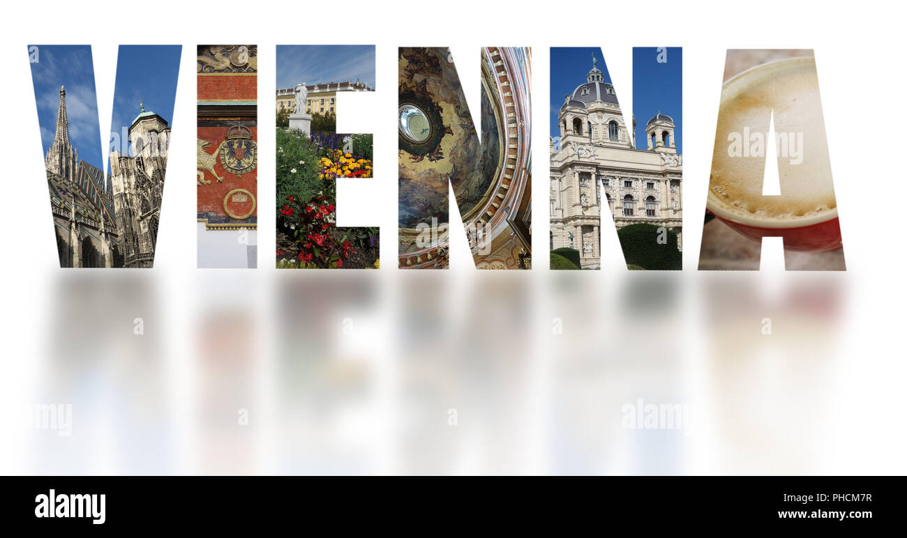 Vienna Austria banner text on white Stock Photo - Alamy