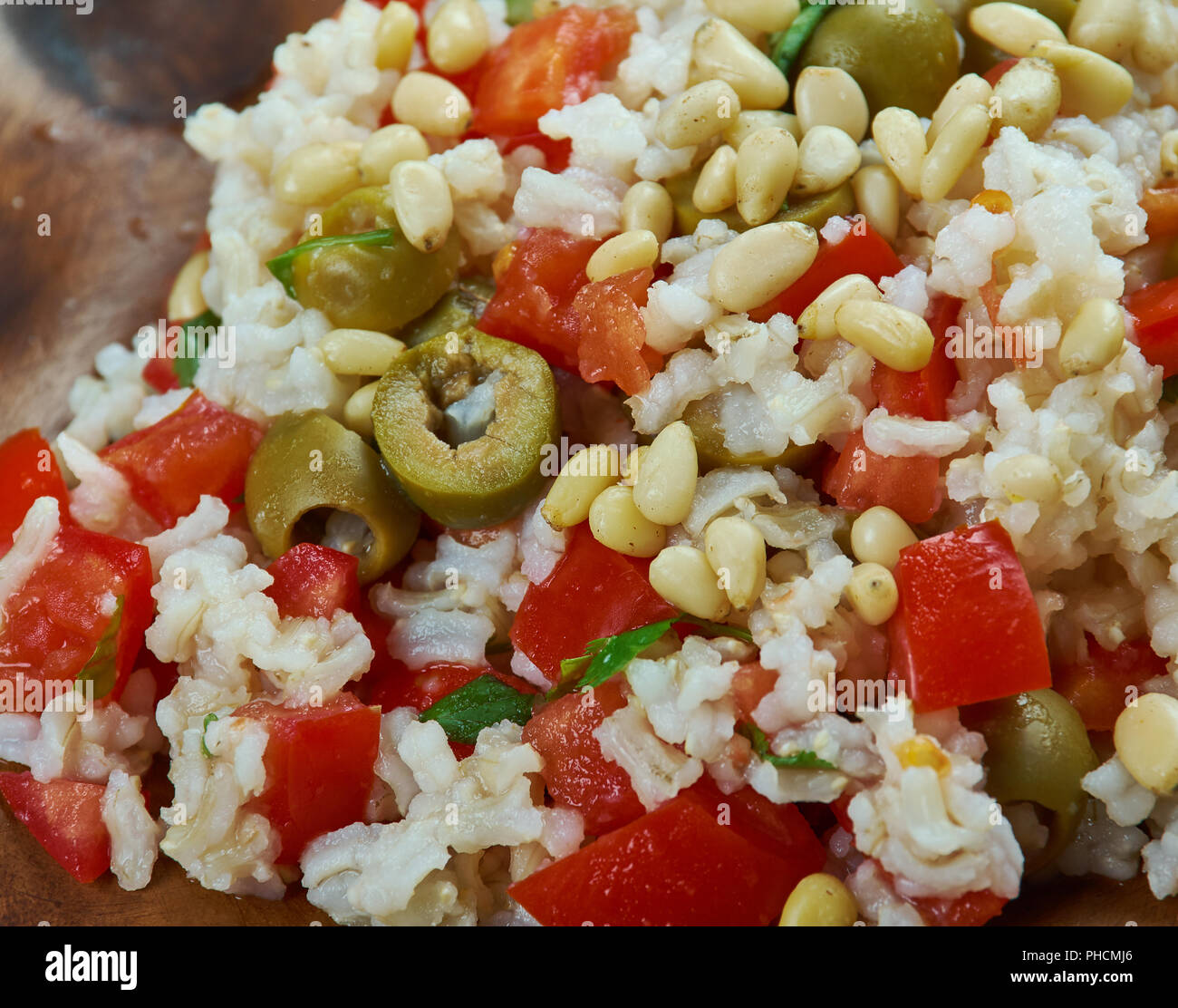 Mediterranean Wild Rice with Pine Nut Cheese Stock Photo - Alamy