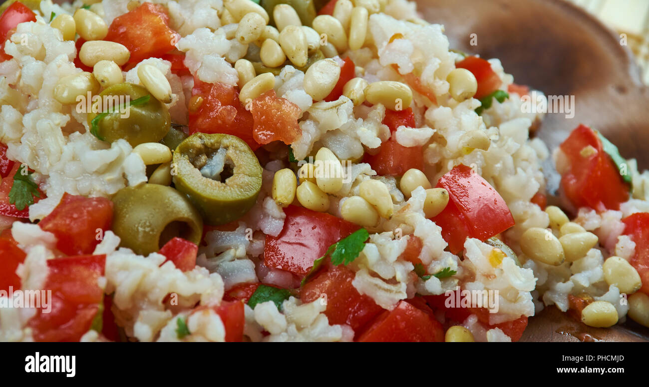 Mediterranean Wild Rice with Pine Nut Cheese Stock Photo - Alamy