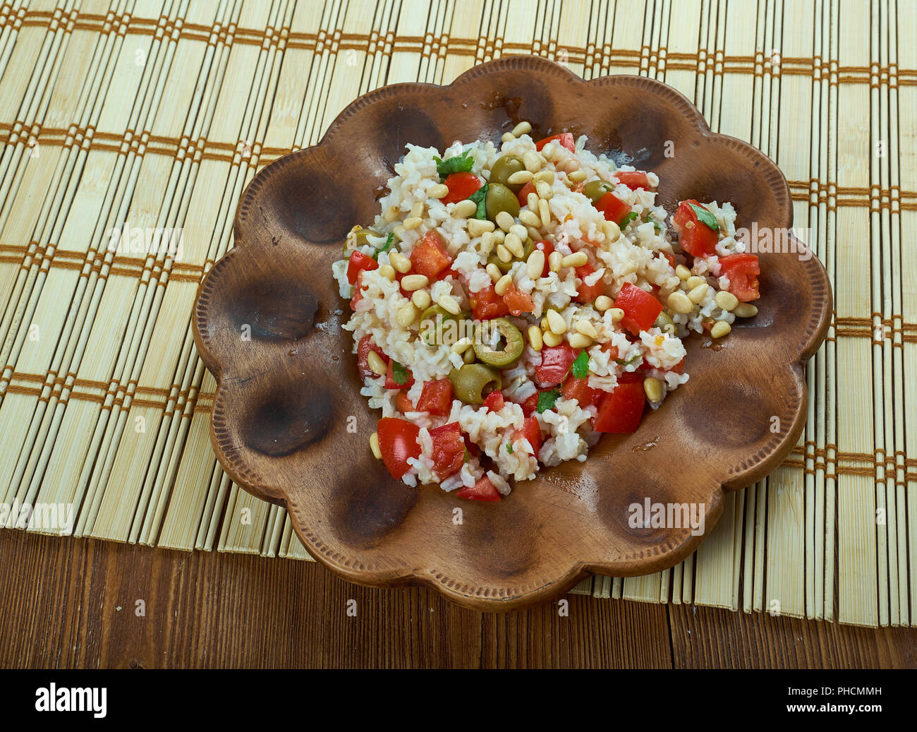 Mediterranean Wild Rice with Pine Nut Cheese Stock Photo - Alamy