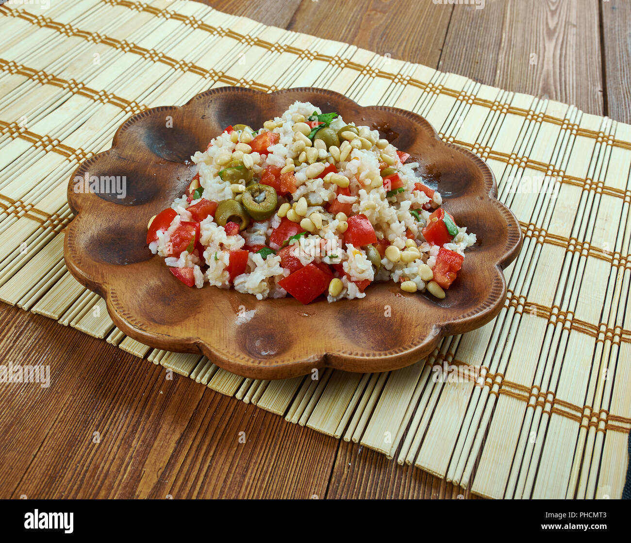 Mediterranean Wild Rice with Pine Nut Cheese Stock Photo - Alamy