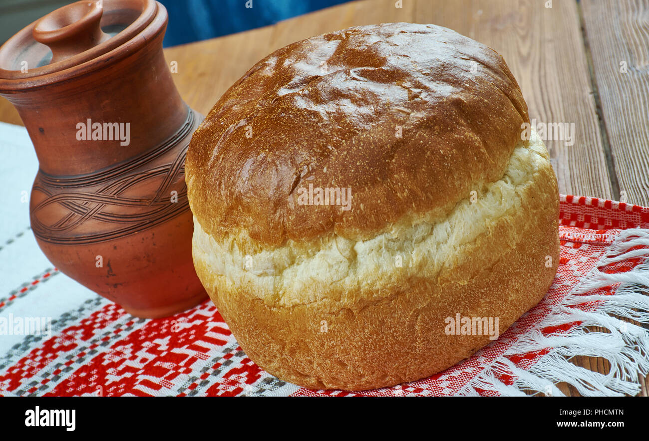Russian round bread - karavai Stock Photo - Alamy