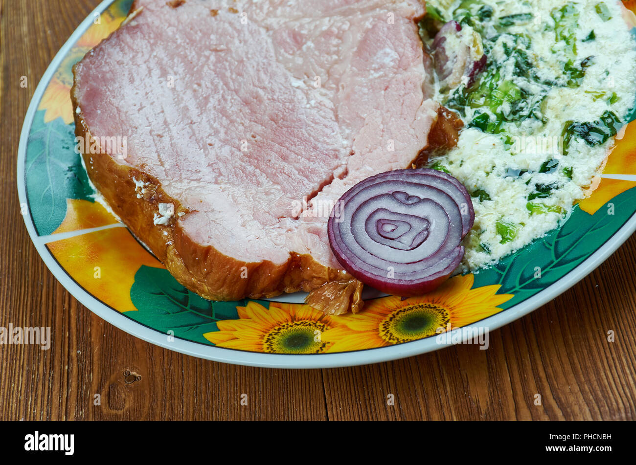Boiled Bacon And Parsley Sauce Stock Photo - Alamy
