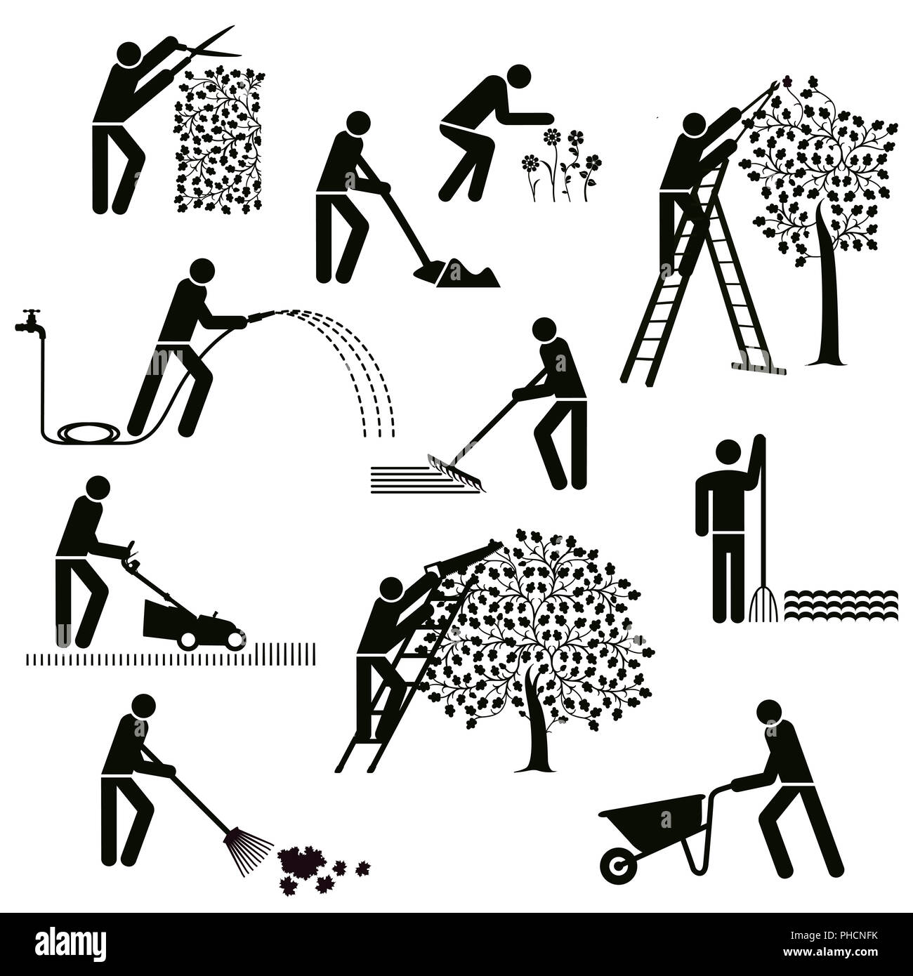 Planting Gardening, garden maintenance Stock Photo - Alamy