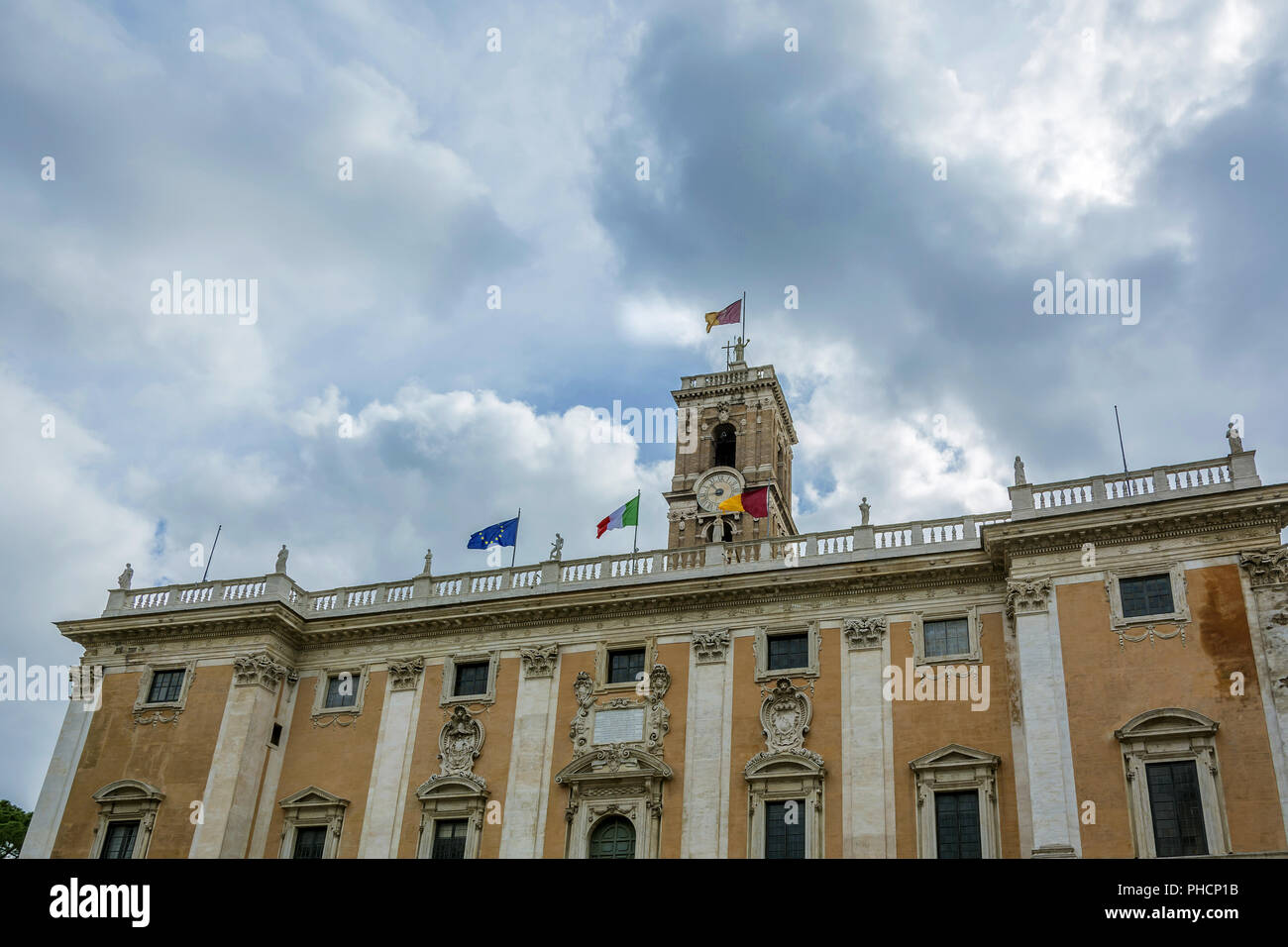facade of the Senatorial Palace (Palazzo Senatorio) in Rome Stock Photo ...