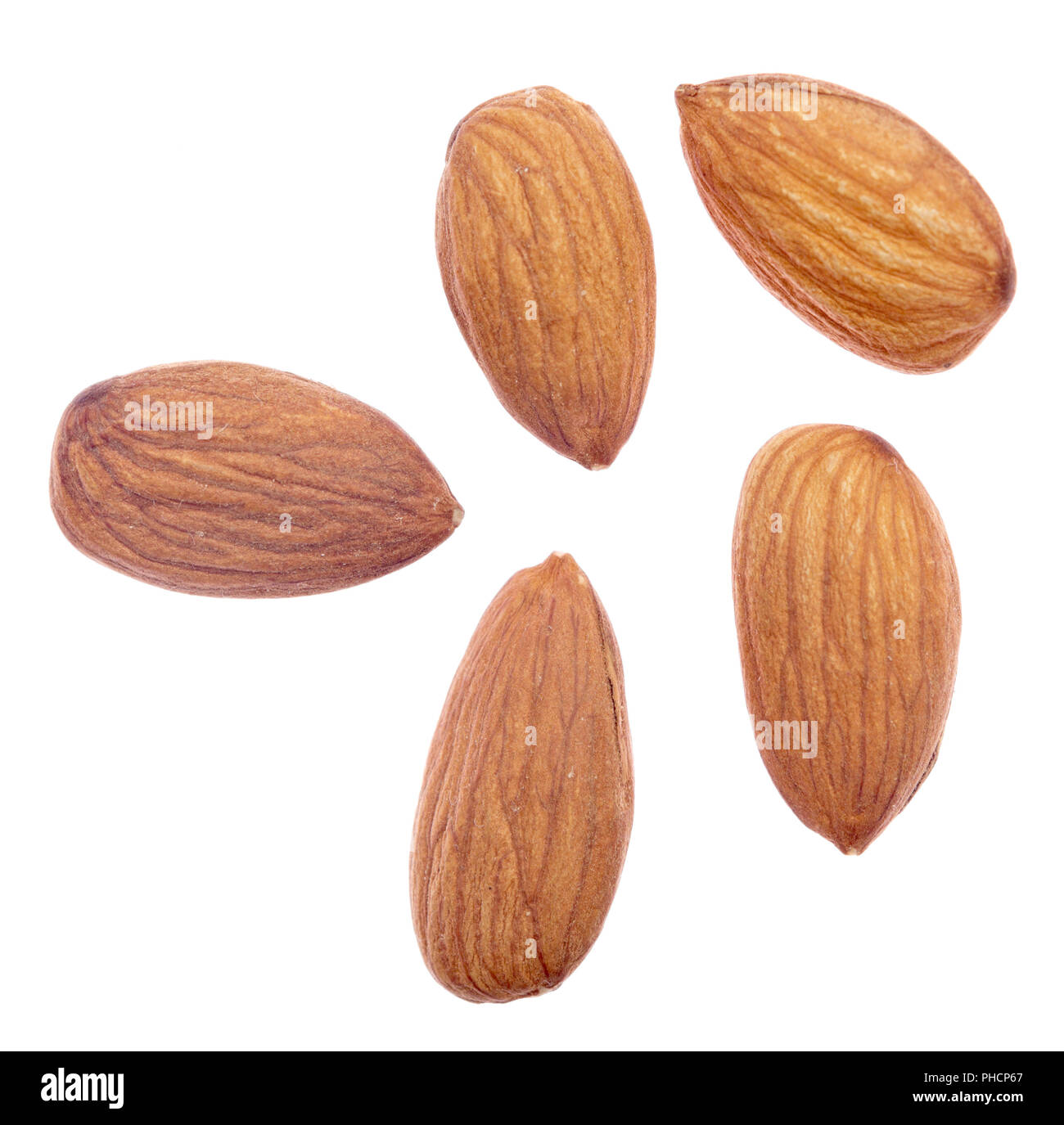 Almonds on white hi-res stock photography and images - Alamy