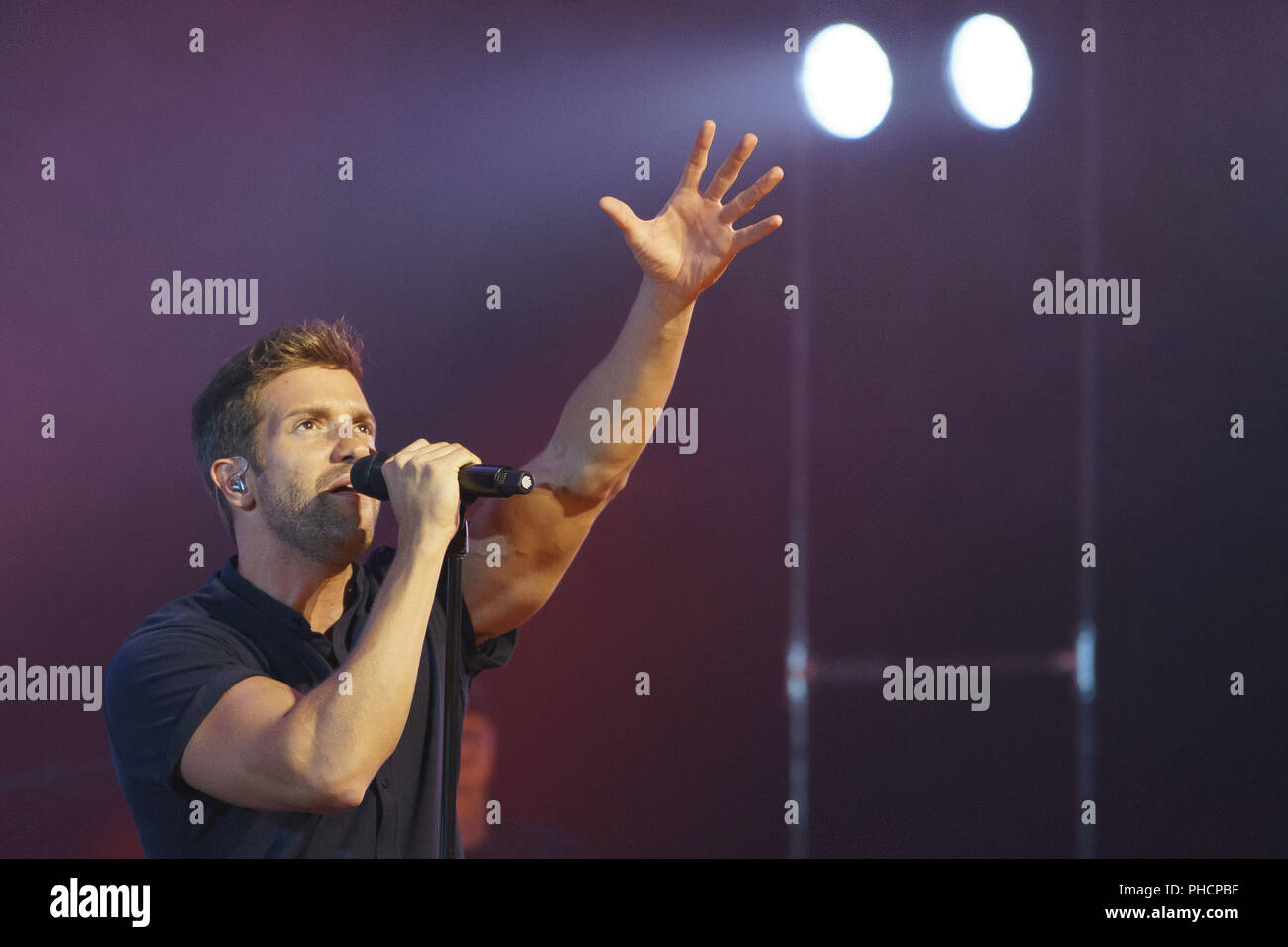 Spanish singer Pablo Alboran performs for the closing of the Universal ...