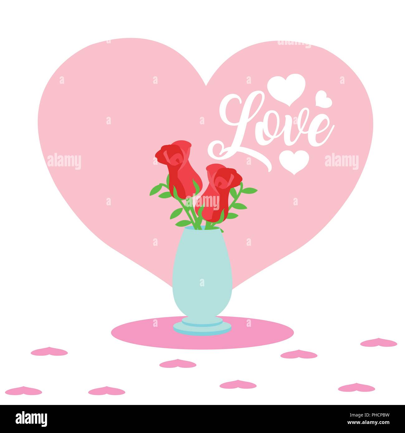 Cute love with flowers inside jar cartoons vector illustration graphic ...