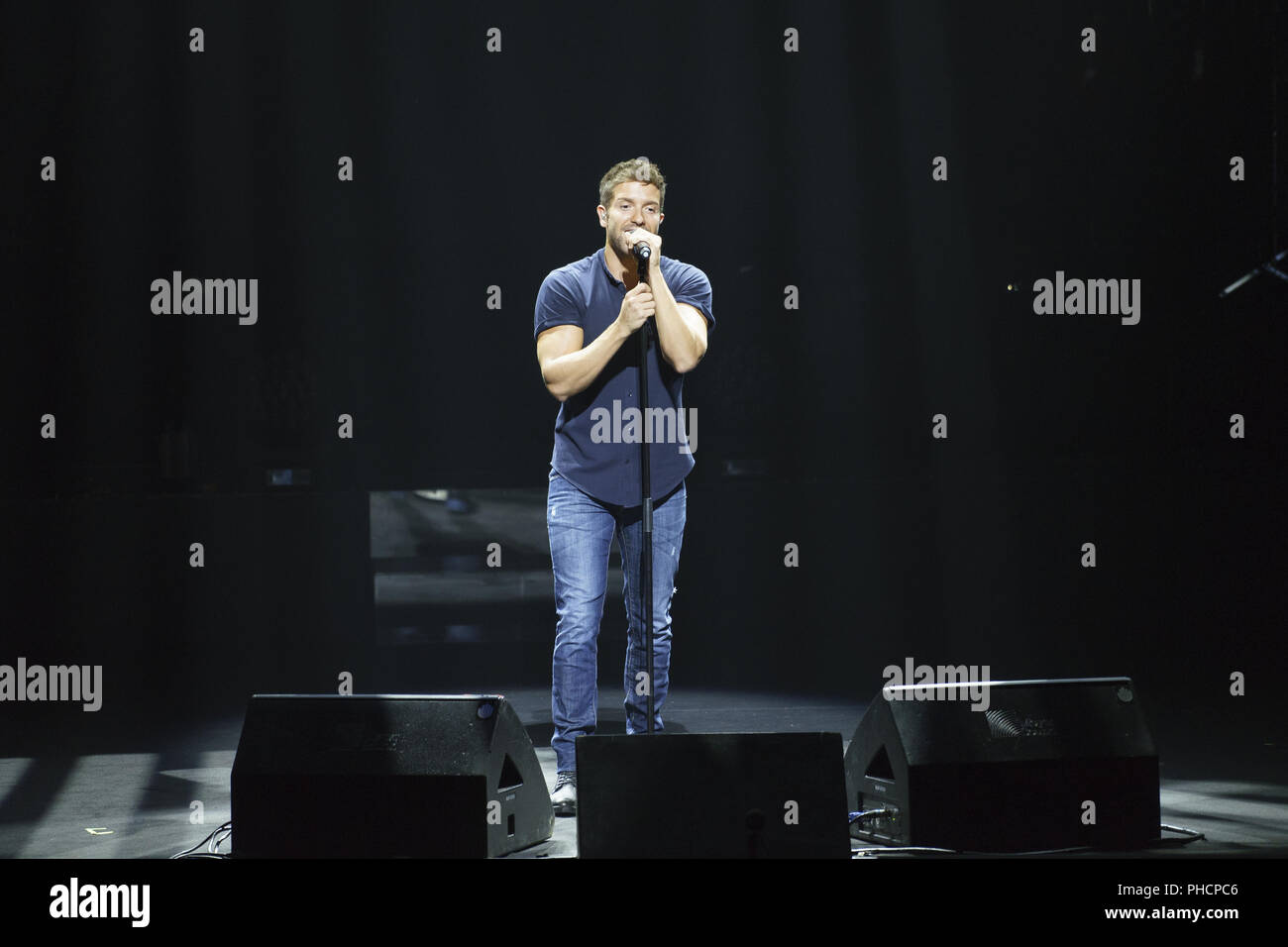 Spanish singer Pablo Alboran performs for the closing of the Universal ...