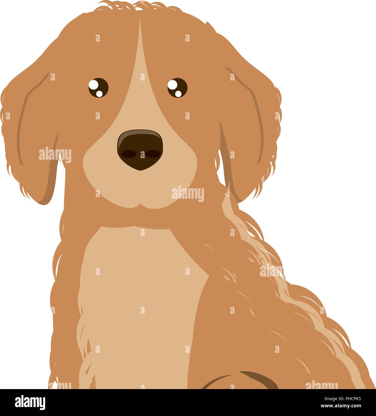 cute golden retriever dog icon over background, vector illustration ...