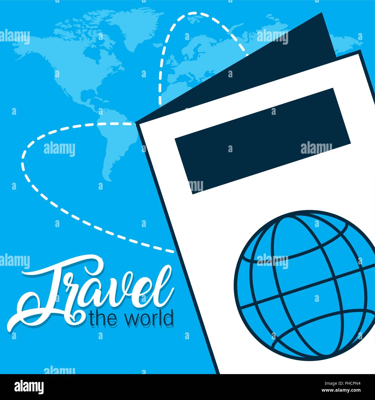 Travel the world with passport vector illustration graphic design Stock ...